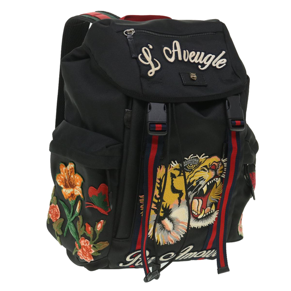 Gucci | Bags | Gucci Embroidered Tiger Web Sherry Line Backpack Nylon ...